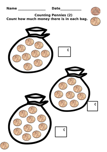 Money Counting up to 10 cents and then 20 cents - Pennies, Pennies ...