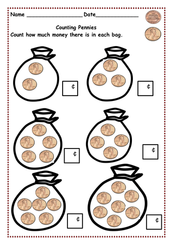 Money Counting up to 10 cents and then 20 cents - Pennies, Pennies ...