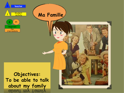 About me French Family description / La famille en français | Teaching ...