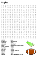 Rugby Word Search | Teaching Resources