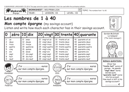FRENCH-Y5/6: ABOUT YOU-Numbers 0 to 40/Les nombres de 0 à 40-/My ...