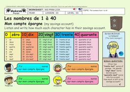 FRENCH-Y5/6: ABOUT YOU-Numbers 0 to 40/Les nombres de 0 à 40-/My ...