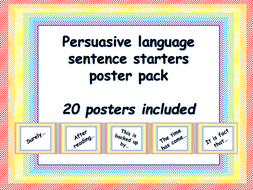 persuasive language sentence starter posters | Teaching Resources