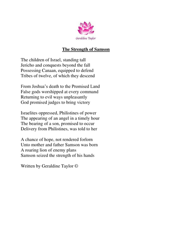 The Strength of Samson poem | Teaching Resources