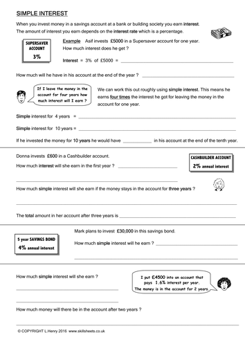 Simple and Compound Interest | Teaching Resources