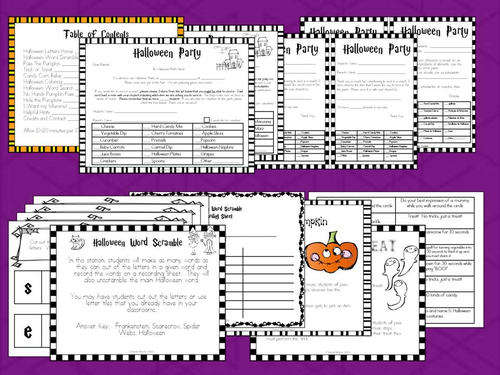 Halloween Party Pack: Games, Parent Letters & MORE!!! | Teaching Resources