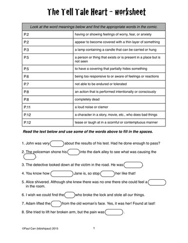 The Tell Tale Heart by Edgar Allan Poe - Comic Book | Teaching Resources