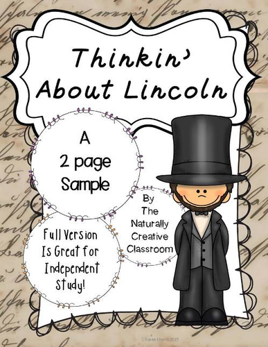 Thinkin About Lincoln Sample | Teaching Resources