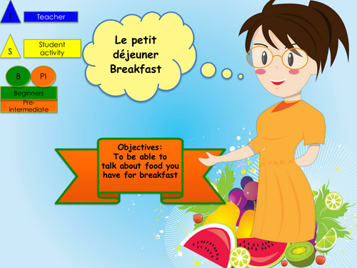 Breakfast food in French No prep (lesson+activities) / Le petit ...
