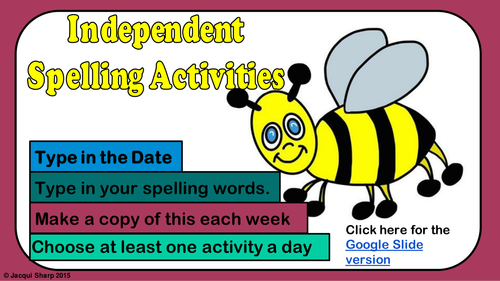 Independent Spelling Activities | Teaching Resources