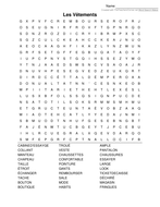 Word search and Crossword on "Les Vêtements by smonclar | Teaching ...
