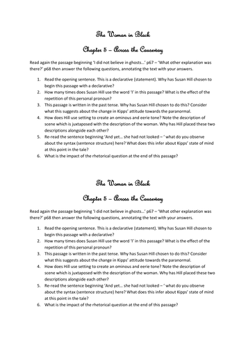 The Woman in Black (novel) | Teaching Resources