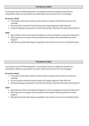 The Woman in Black (novel) | Teaching Resources