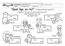 FRENCH - Y3/4-ABOUT YOU: How old are you?/ Quel âge as-tu? / Revision ...