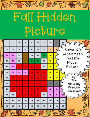 Fall Hundred Chart Hidden Picture K-1 | Teaching Resources