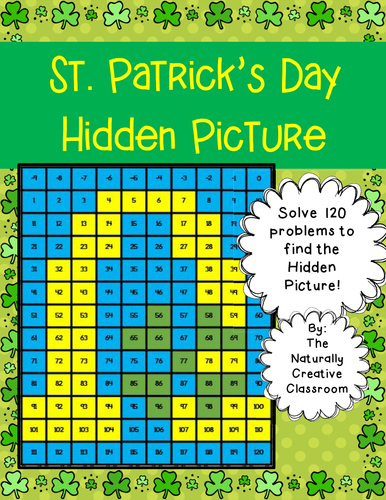 St. Patrick's Day Hundred Chart Hidden Picture | Teaching Resources