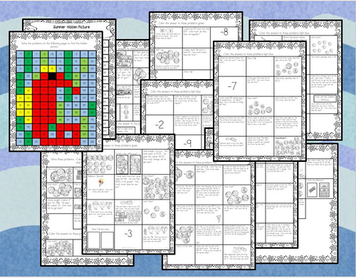 Summer Hundred Chart Hidden Picture | Teaching Resources