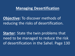 Managing desertification | Teaching Resources