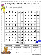 Computer Parts Word Search * Easy | Teaching Resources