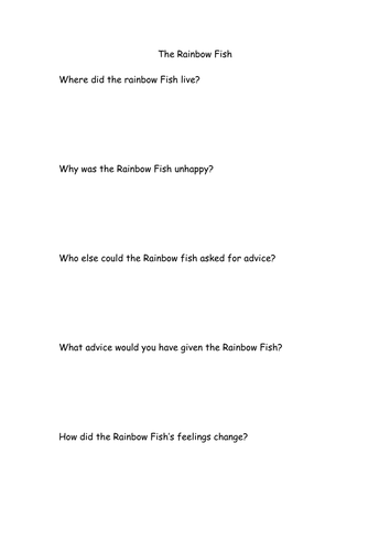 Rainbow Fish Resource Pack | Teaching Resources