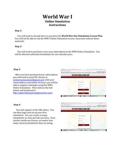 World War I Online Simulation Activity Platform | Teaching Resources