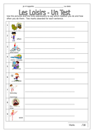 FRENCH - Leisure Activities - Les Loisirs - Worksheets by labellaroma ...