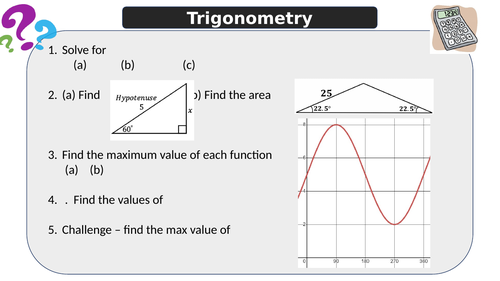 National 5 / GCSE - Trigonometry Revision | Teaching Resources