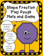 Shape Fraction Play Dough Mats and Games | Teaching Resources