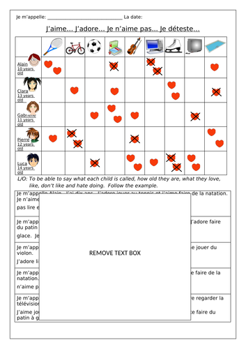 FRENCH - Hobbies - Qu'est-ce que tu aimes faire? - Worksheets ...