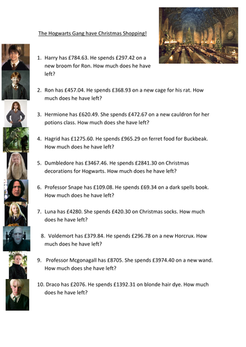 Money Problems and Finding Change Year 4 (Harry Potter theme ...
