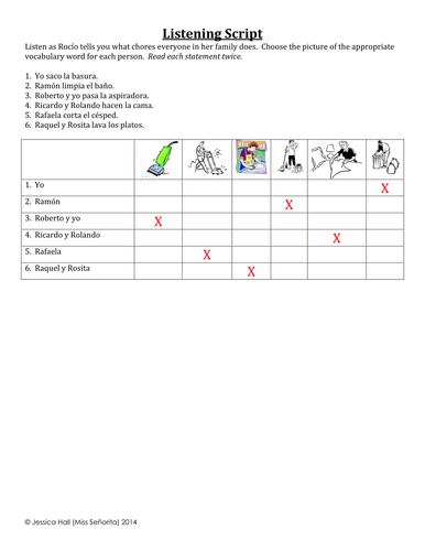 Spanish Chores Lesson | Teaching Resources