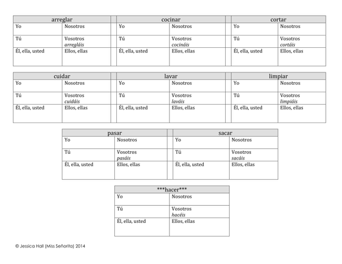 Spanish Chores Lesson | Teaching Resources