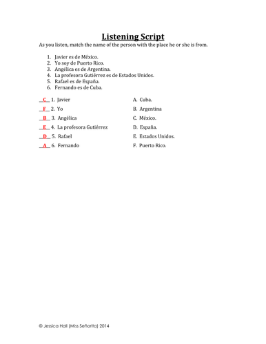 Spanish De Donde Eres Lesson | Teaching Resources