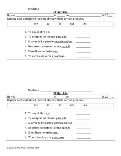 Spanish Double Object Pronouns Lesson with the Present Tense | Teaching ...