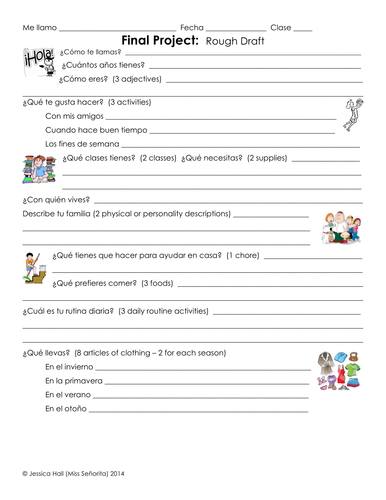Spanish 1 Final Project | Teaching Resources