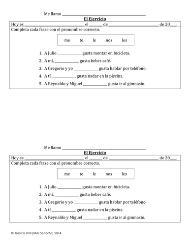 Spanish Indirect Object Pronouns Lesson with the Present Tense ...