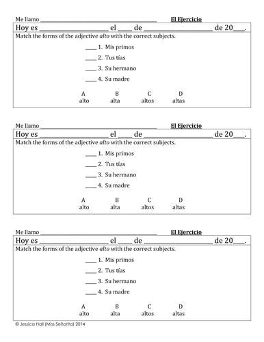 Spanish Possessive Adjectives Lesson | Teaching Resources