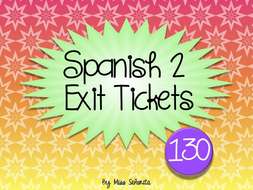 Spanish 2 Exit Tickets: 84 | Teaching Resources