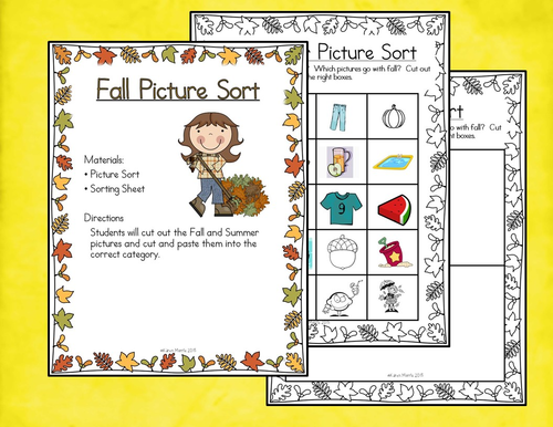 Fall/Summer Picture Sort | Teaching Resources