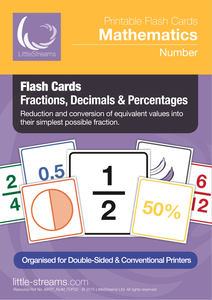 Fraction, Decimals and Percentages Flash Cards by LittleStreams - UK ...