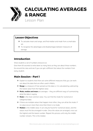 Calculating Averages & Range - Complete Lesson | Teaching Resources
