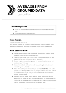 Averages from Grouped Data - Complete Lesson by tomotoole - UK Teaching ...