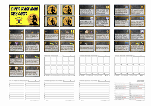 Halloween Math Word Problem Task Cards (Super Scary) | Teaching Resources