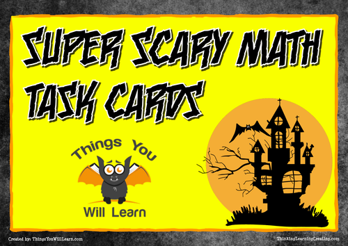 Halloween Math Word Problem Task Cards (Super Scary) | Teaching Resources