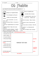 FRENCH - Where I live - Où j'habite - Revision - Worksheets | Teaching ...