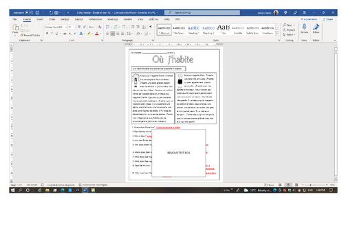 FRENCH - Where I live - Où j'habite - Revision - Worksheets | Teaching ...