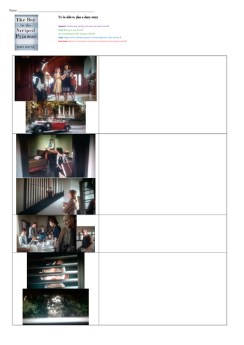 'Box it up' planning document for 'The Boy in the Striped Pyjamas ...