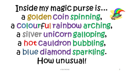 List Poetry - My Magic Purse by Alice K - UK Teaching Resources - TES