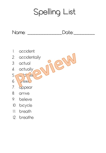 Sample New Curriculum Weekly Spelling Year 3 and 4 Activity | Teaching ...