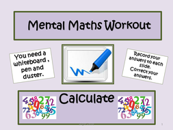 Mental Maths Workout- Starters and Plenaries | Teaching Resources